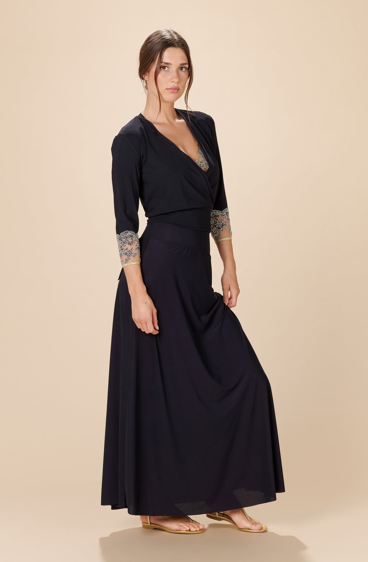 Tally - Cache-Cœur Manches Longues Broderie Marine – Pain de Sucre