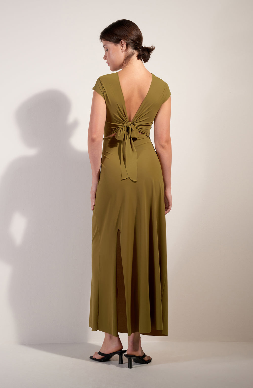 kolil robe longue bronze découpe cropped - Pain de Sucre