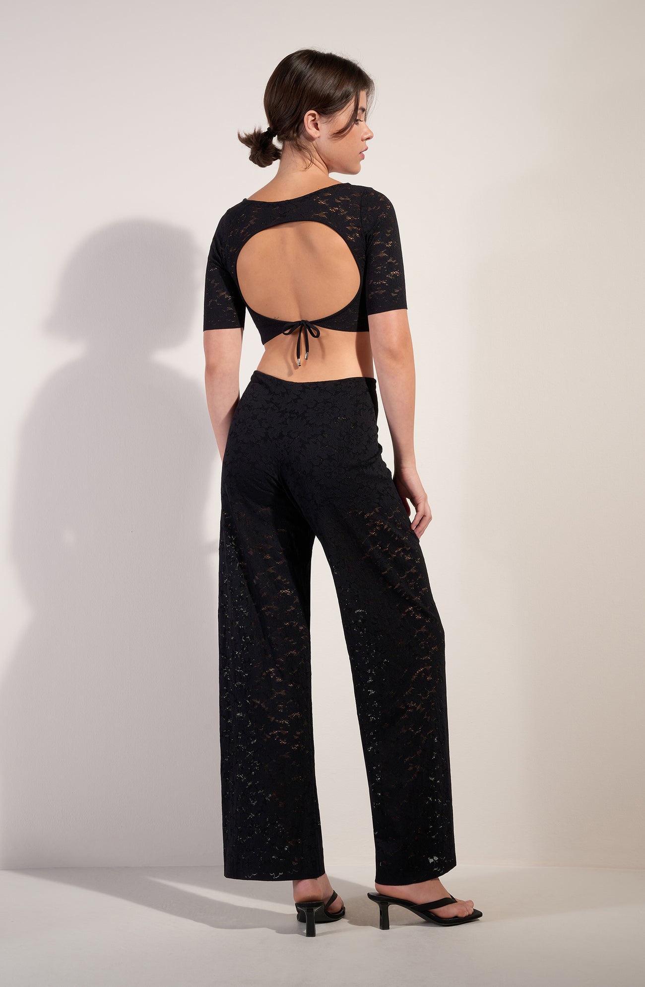 paco pantalon noir en dentelle - Pain de Sucre