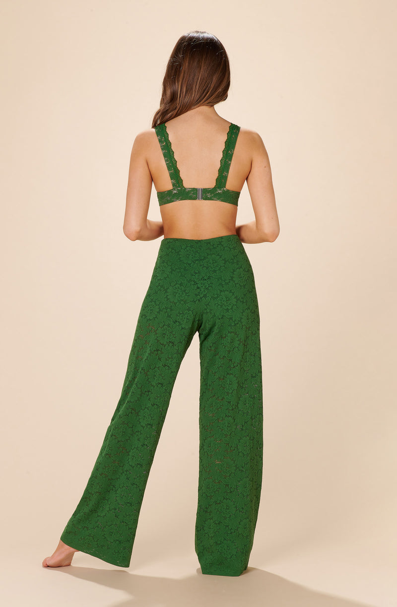 Paco - Pantalon en Dentelle Vert Olive - Pain de Sucre